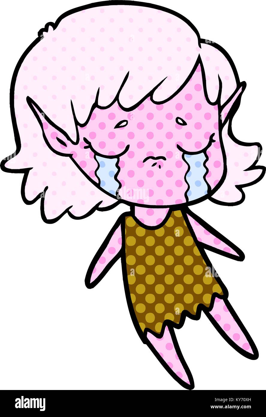 cartoon crying elf girl Stock Vector Image & Art - Alamy