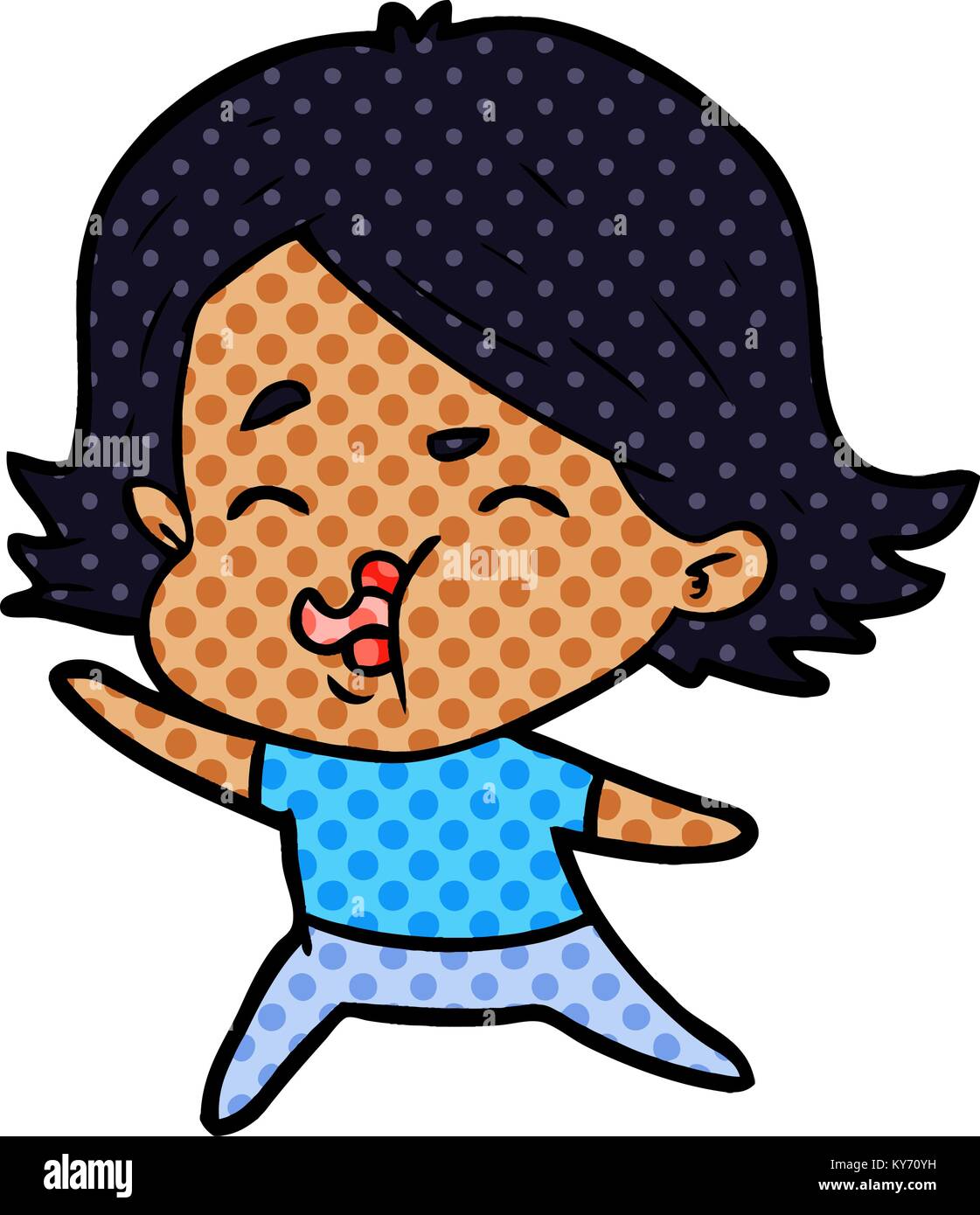 cartoon girl pulling face Stock Vector Image & Art - Alamy