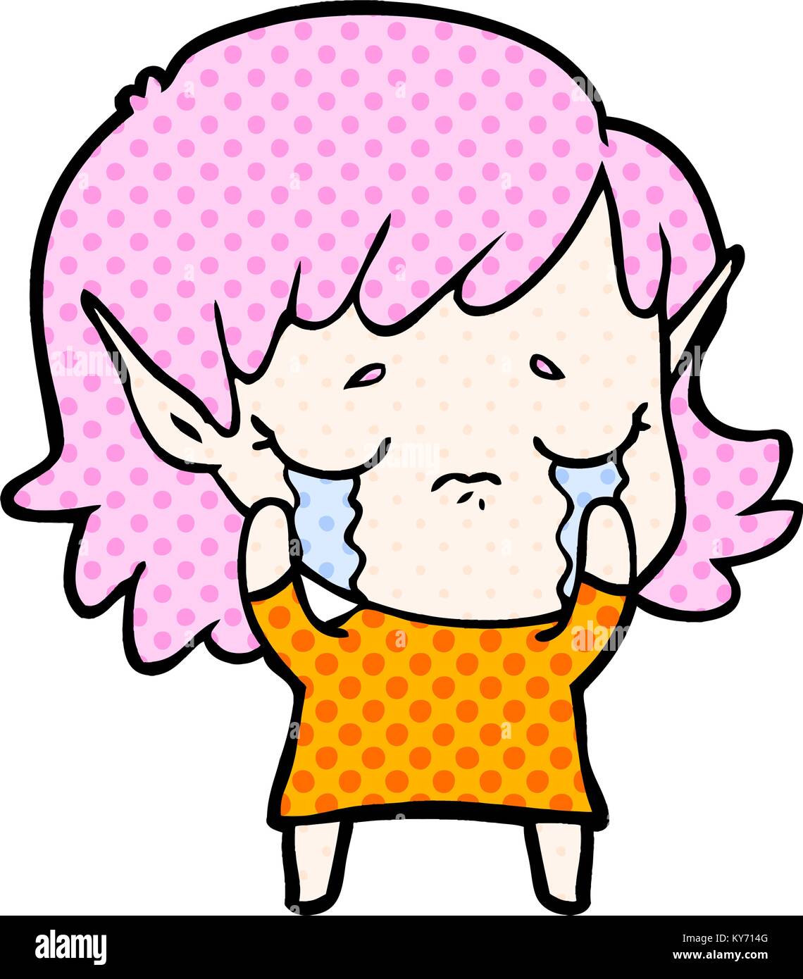 cartoon crying elf girl Stock Vector Image & Art - Alamy