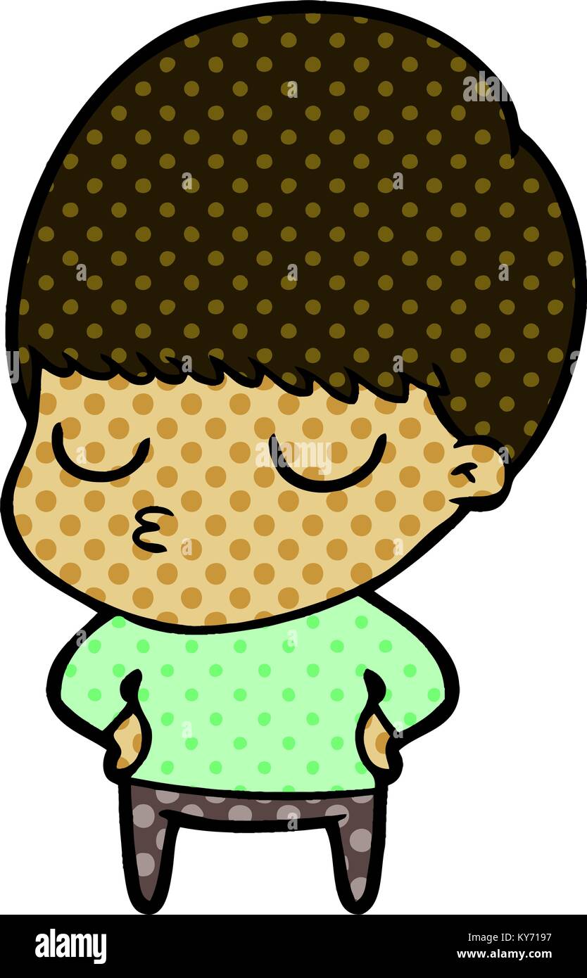 cartoon calm boy Stock Vector Image & Art - Alamy
