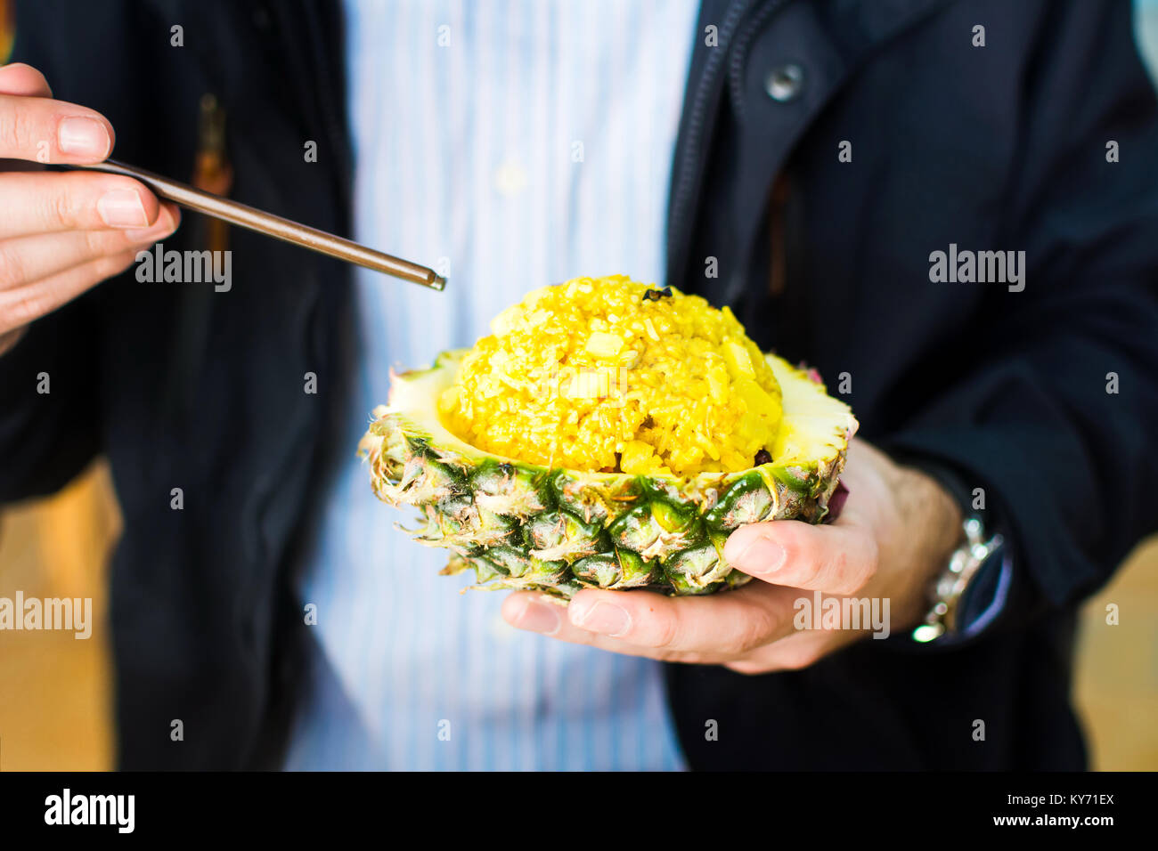 Man eating fried rice hi-res stock photography and images - Alamy