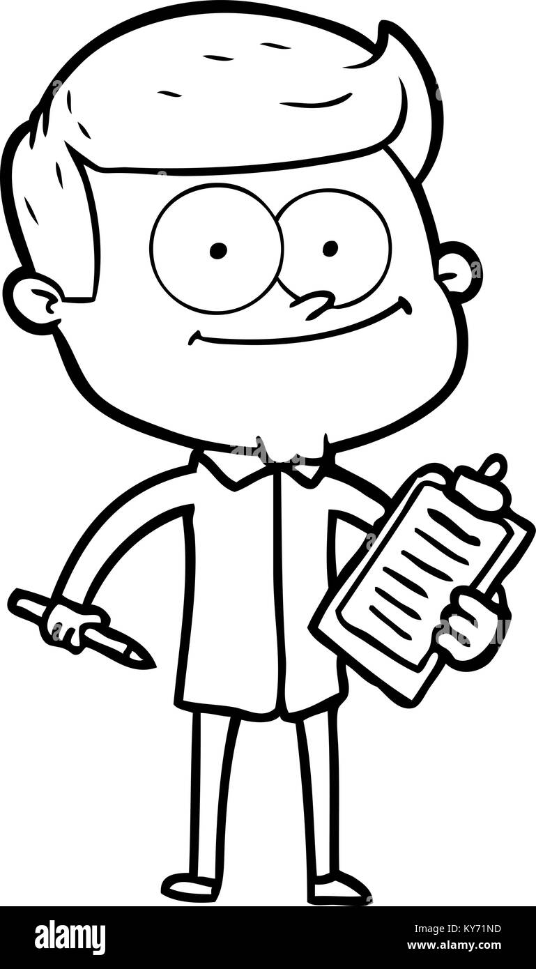 cartoon happy salesman Stock Vector Image & Art - Alamy