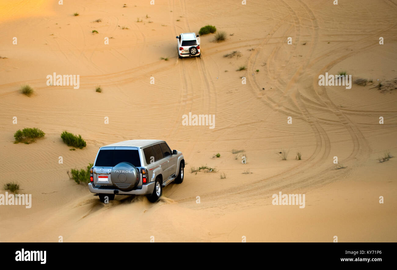 ABU DHABI, UNITED ARAB EMIRATES - DEC 30, 2017: Four wheel drive ...