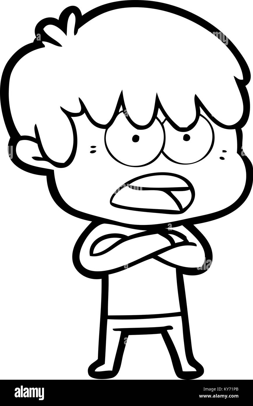 worried cartoon boy Stock Vector Image & Art - Alamy