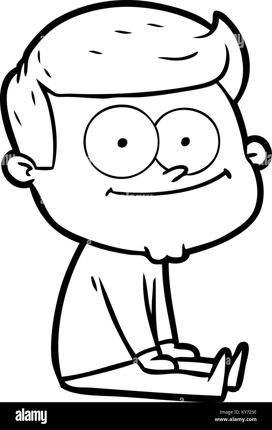 cartoon happy man sitting Stock Vector Image & Art - Alamy