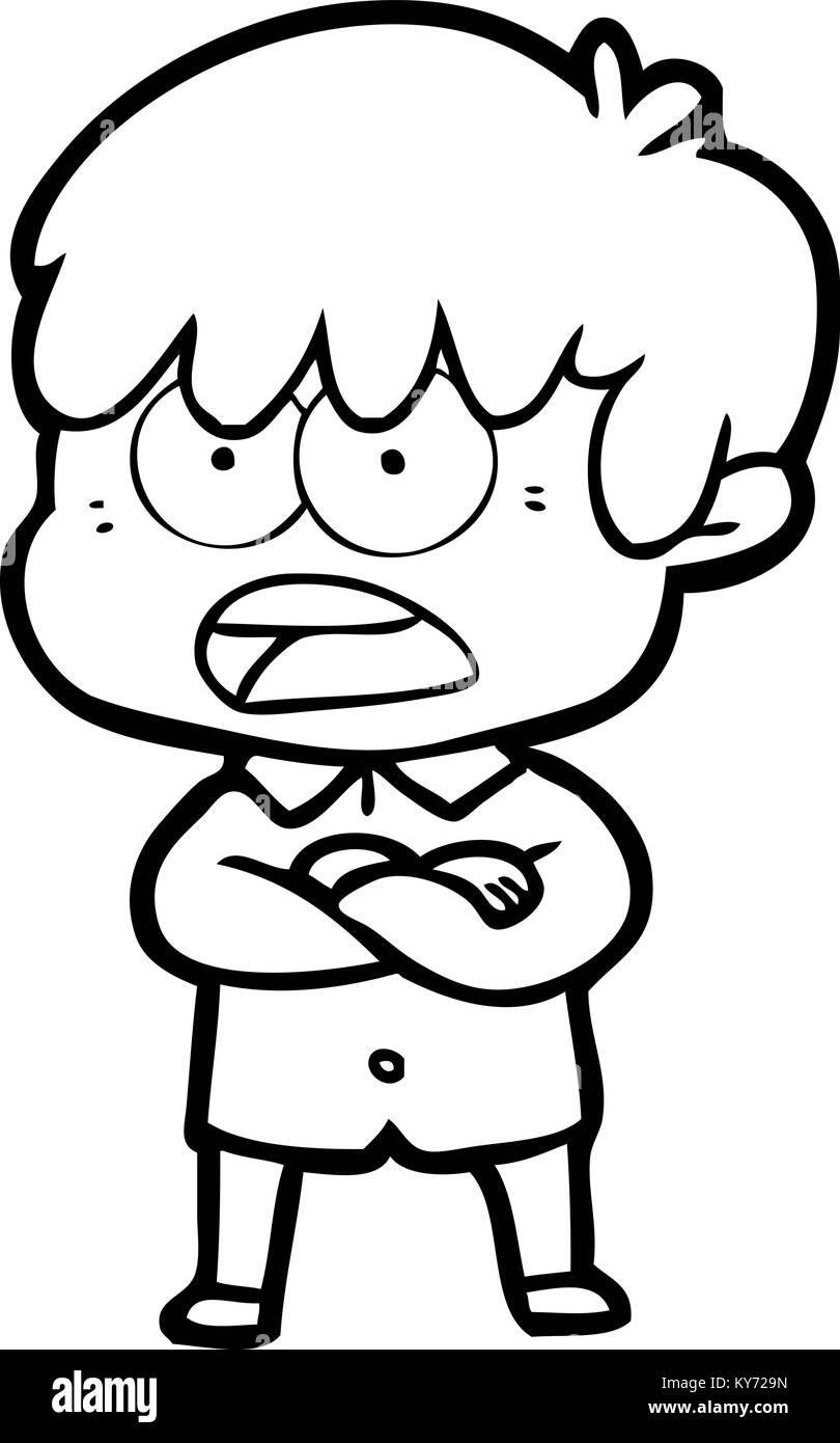 worried cartoon boy Stock Vector Image & Art - Alamy