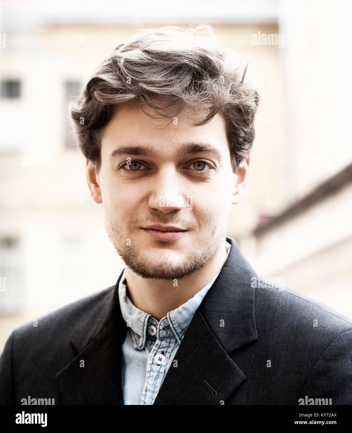 Portrait of a Young Man in Jacket Stock Photo - Alamy