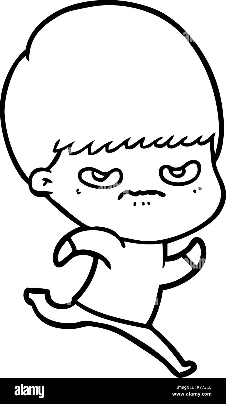 cartoon angry boy Stock Vector Image & Art - Alamy