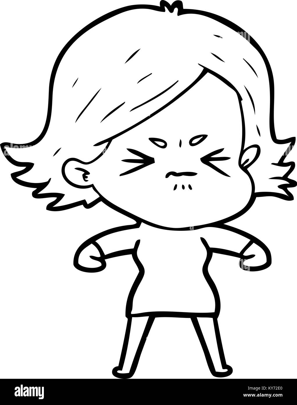 cartoon angry girl Stock Vector Image & Art - Alamy