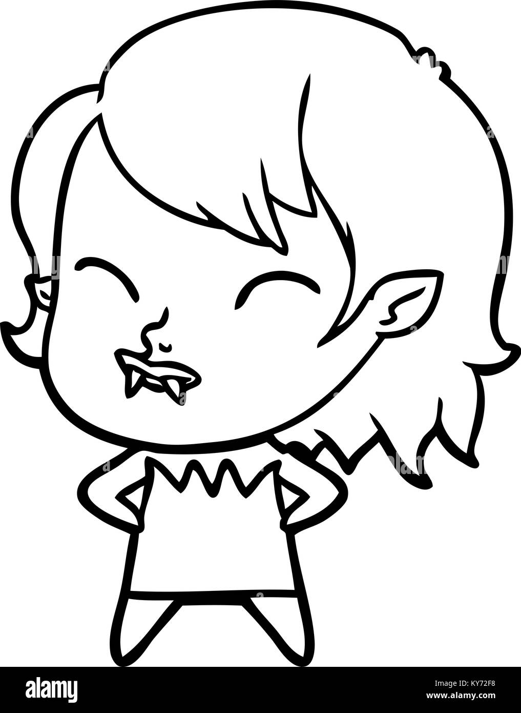 cartoon vampire girl with blood on cheek Stock Vector Image & Art - Alamy