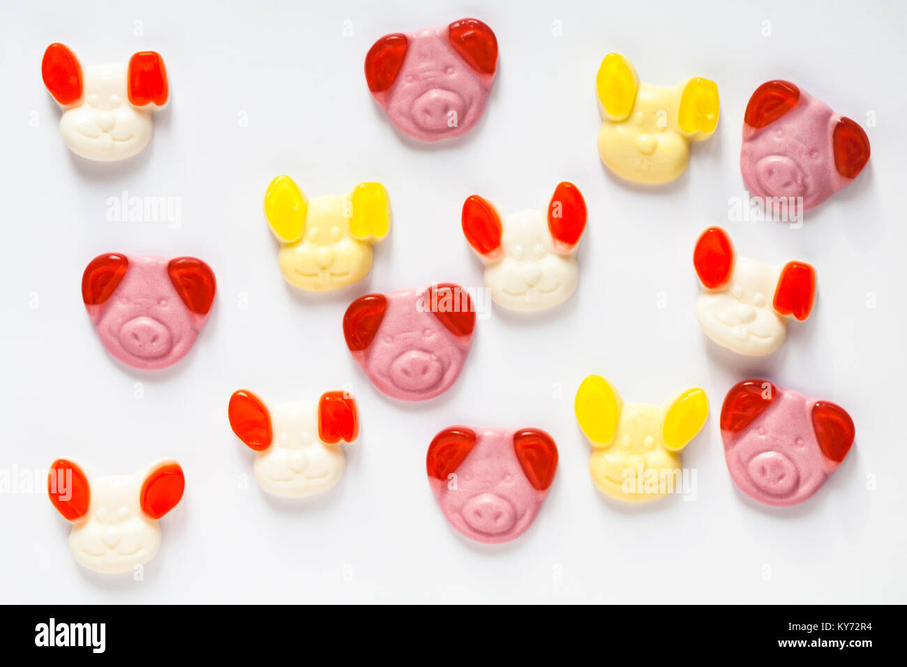 M&S percy meets the easter bunny sweets isolated on white background - percy pig and easter ...