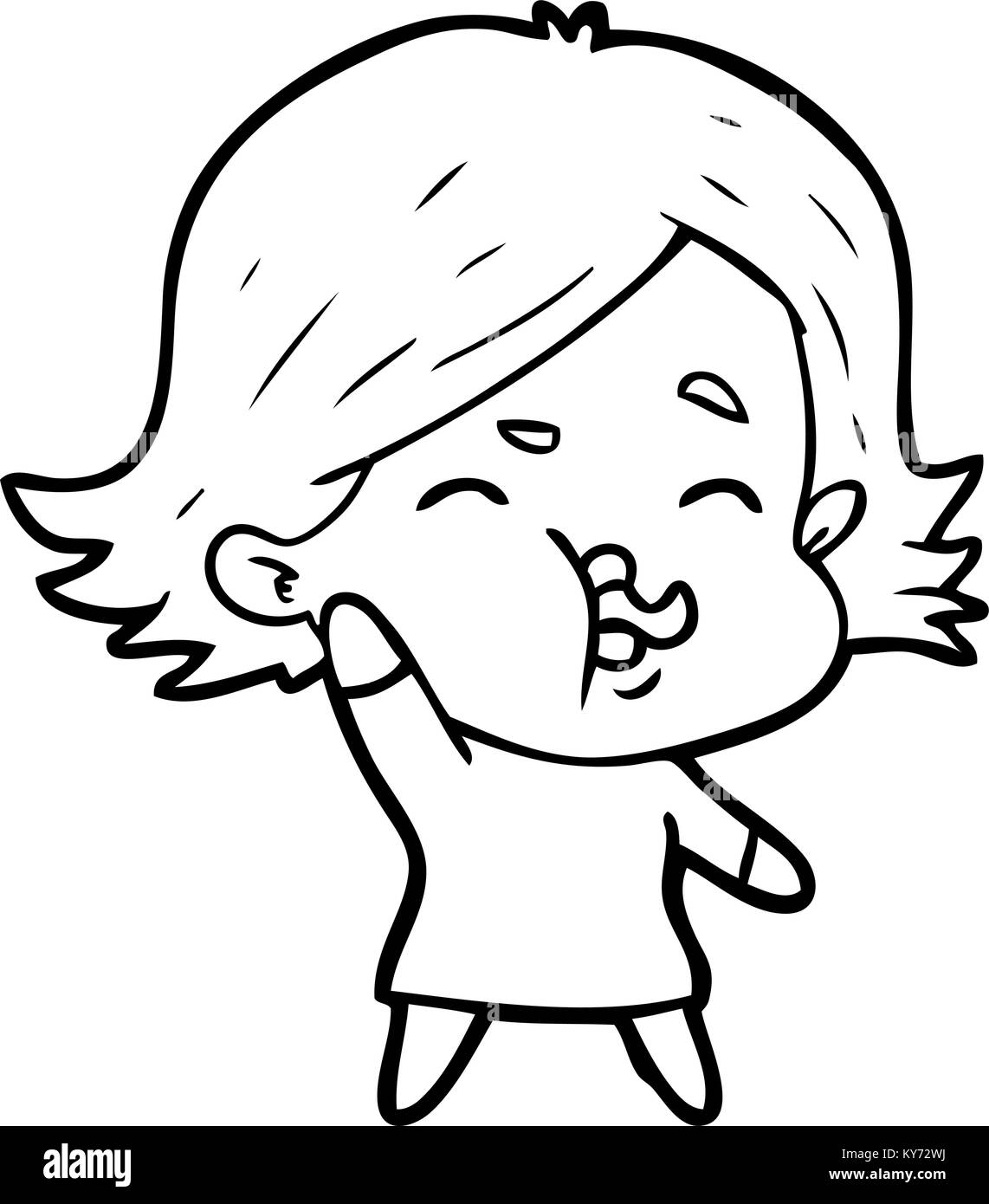 cartoon girl pulling face Stock Vector Image & Art - Alamy