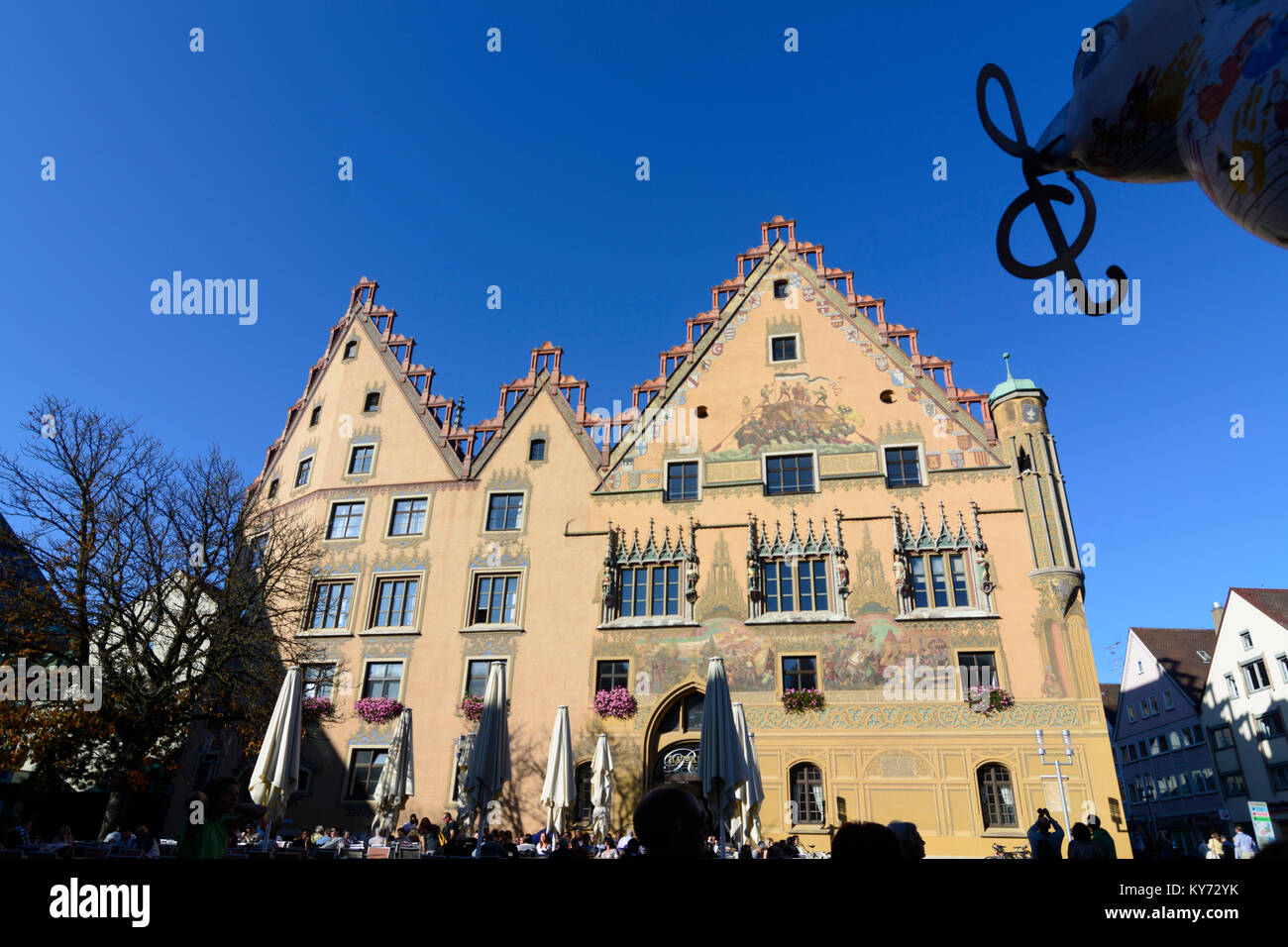 Ulm: Town hall, sparrow for Ulmer Spatzen Chor (Choir), Schwäbische Alb ...