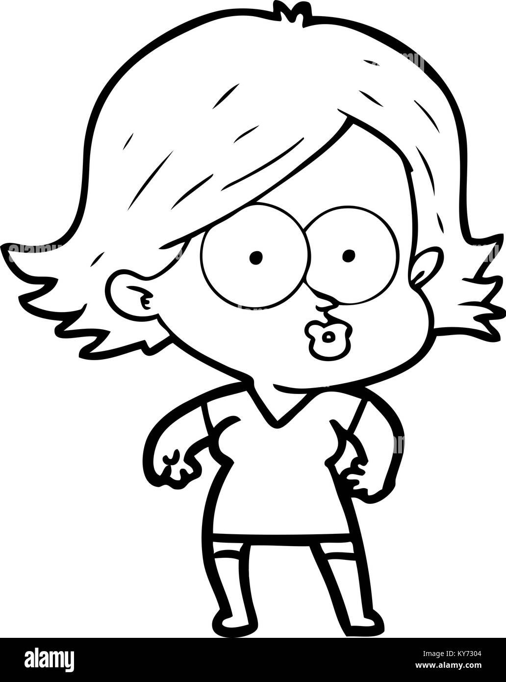 cartoon girl pouting Stock Vector Image & Art - Alamy