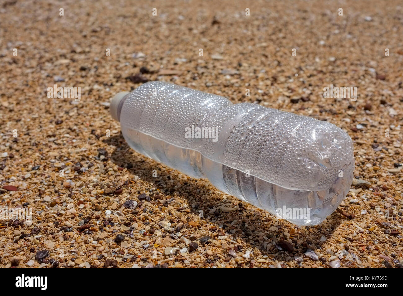 lost water bottle on a beach Stock Photo - Alamy