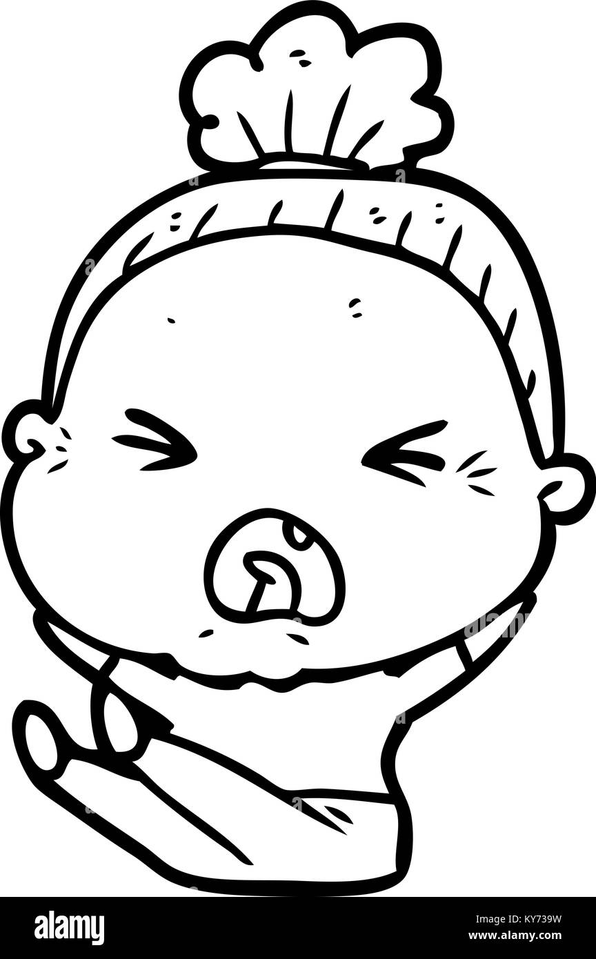 cartoon angry old woman Stock Vector Image & Art - Alamy