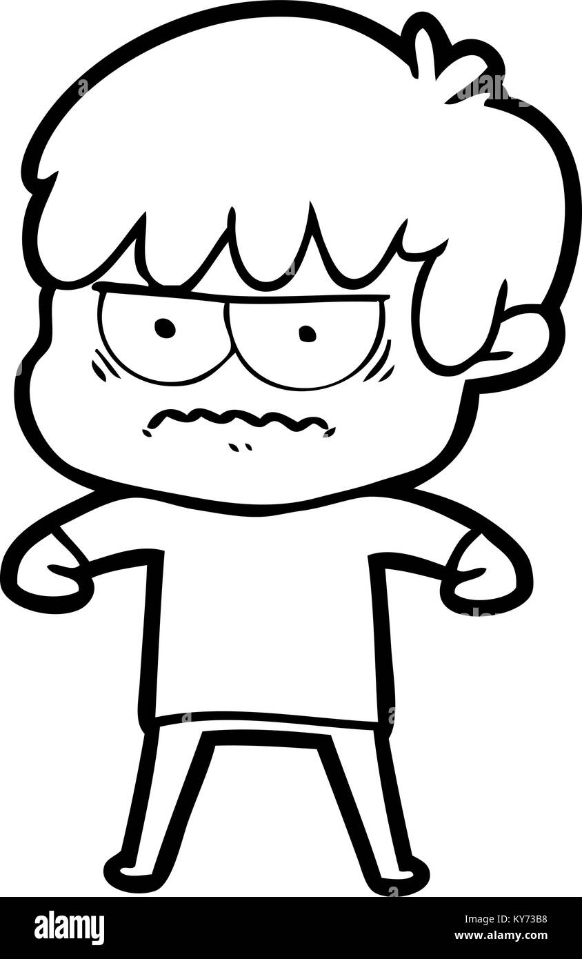 annoyed cartoon boy Stock Vector Image & Art - Alamy