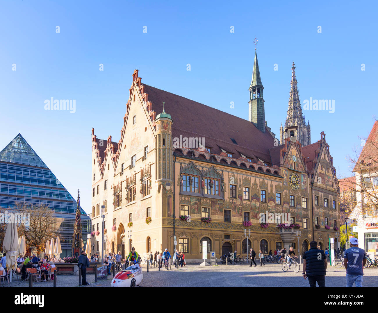 Ulm: Town hall, city library, Schwäbische Alb, Swabian Alb, Baden ...