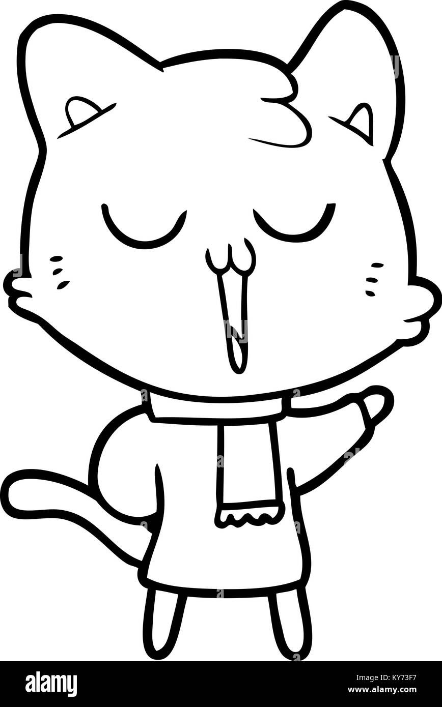 cartoon cat singing Stock Vector Image & Art - Alamy