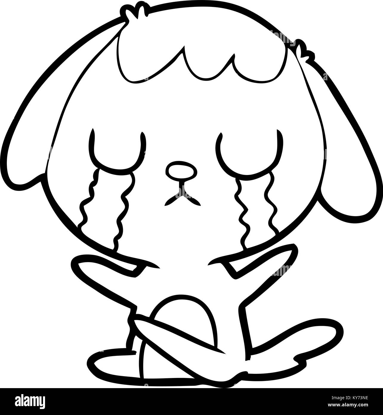 cute cartoon dog crying Stock Vector Image & Art - Alamy