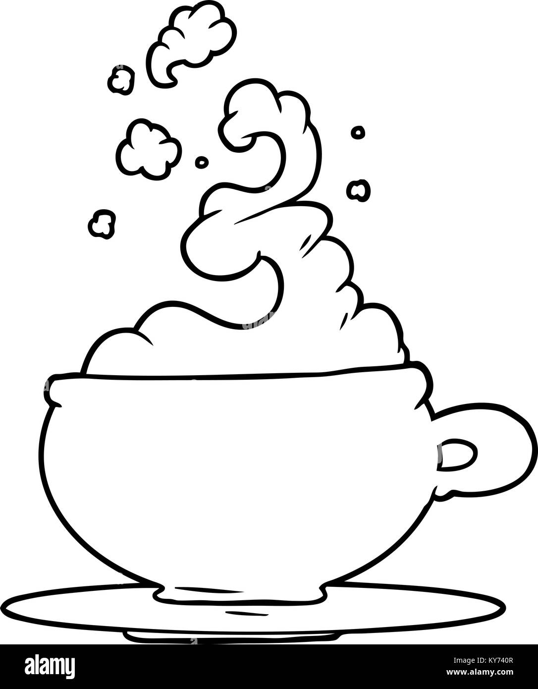 Freehand Drawn Cartoon Cup Tea Black and White Stock Photos & Images ...