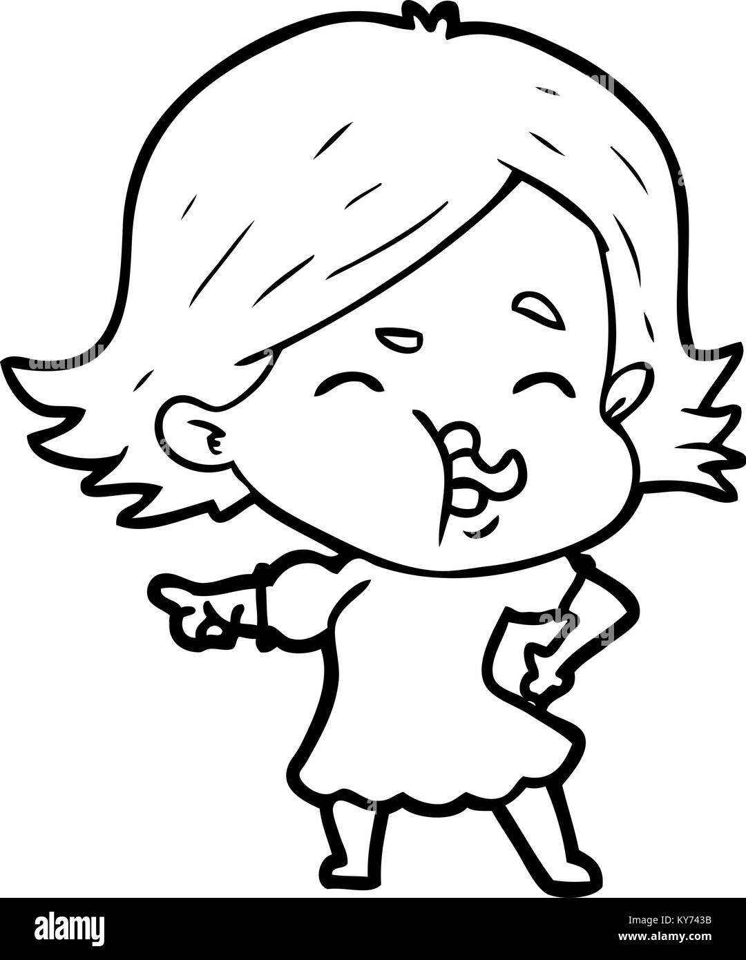 cartoon girl pulling face Stock Vector Image & Art - Alamy