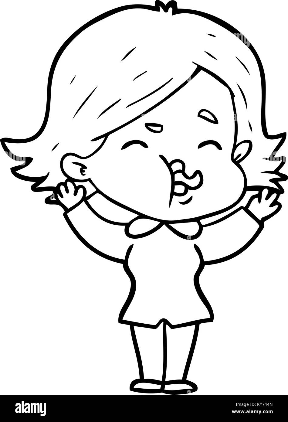 cartoon girl pulling face Stock Vector Image & Art - Alamy