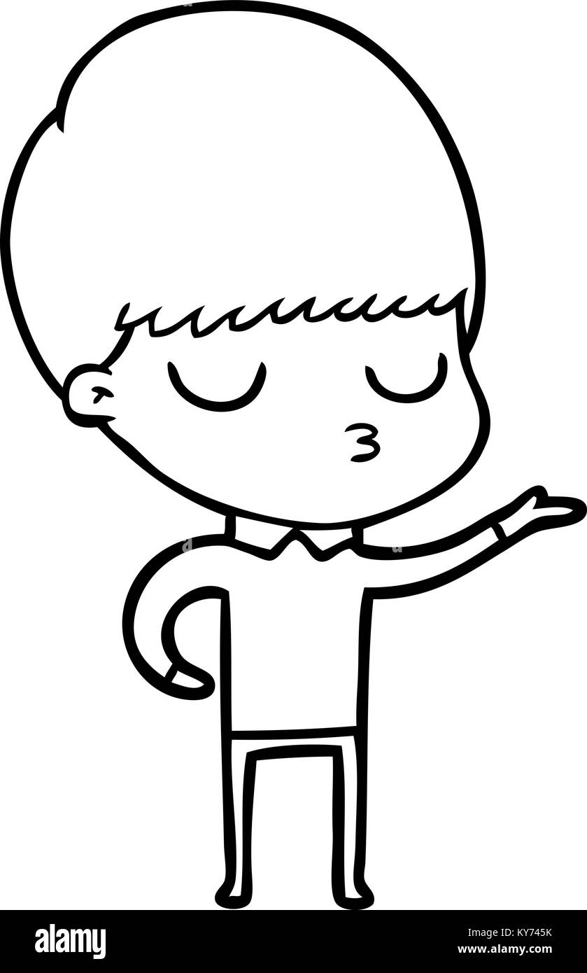 cartoon calm boy Stock Vector Image & Art - Alamy