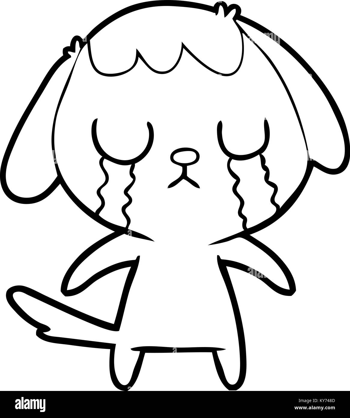 cute cartoon dog crying Stock Vector Image & Art - Alamy