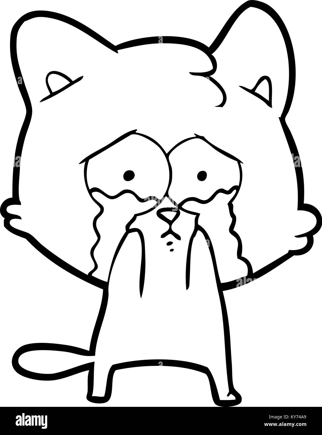 cartoon crying cat Stock Vector Image & Art - Alamy