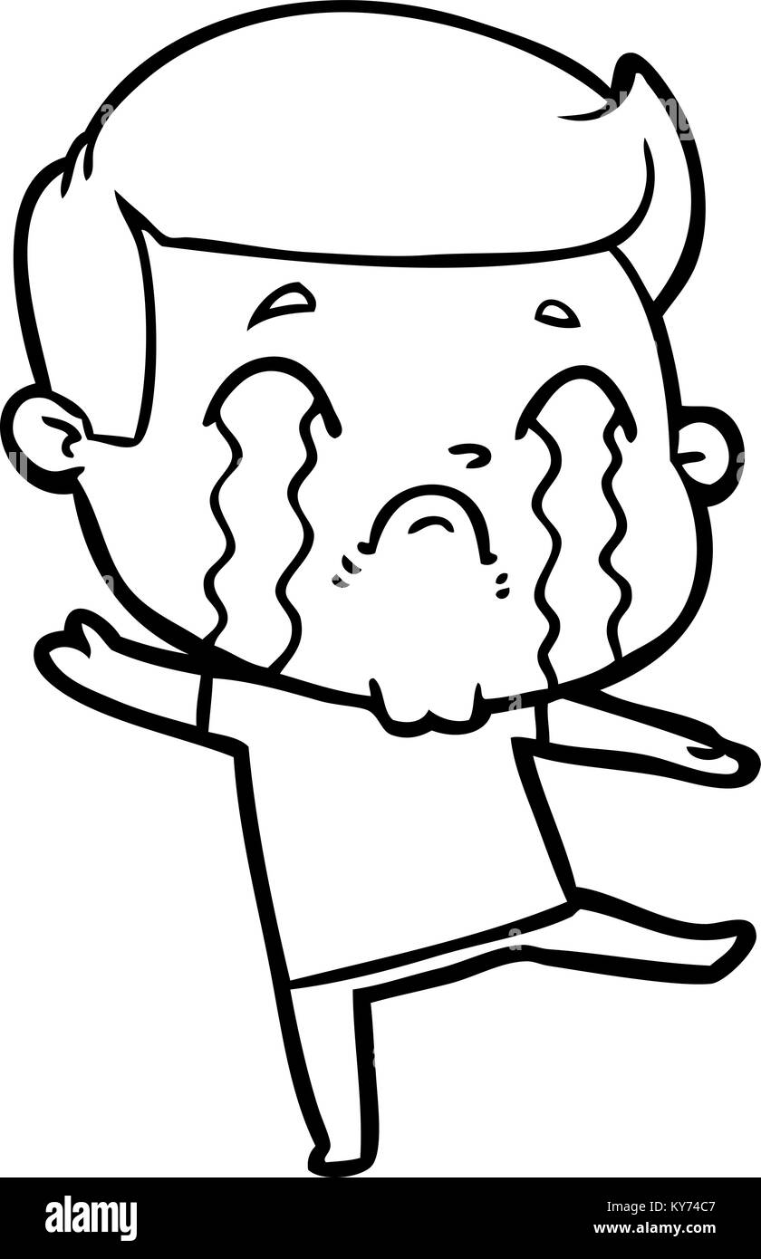 Illustration boy crying hand drawn Black and White Stock Photos ...