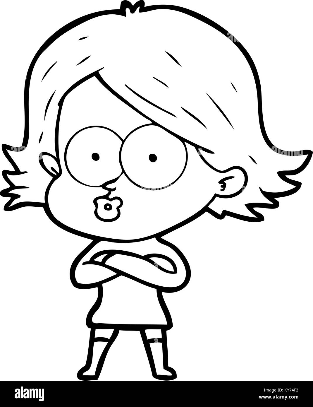 cartoon girl pouting Stock Vector Image & Art - Alamy