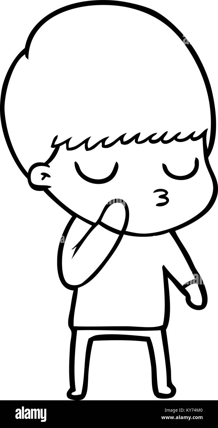 cartoon calm boy Stock Vector Image & Art - Alamy