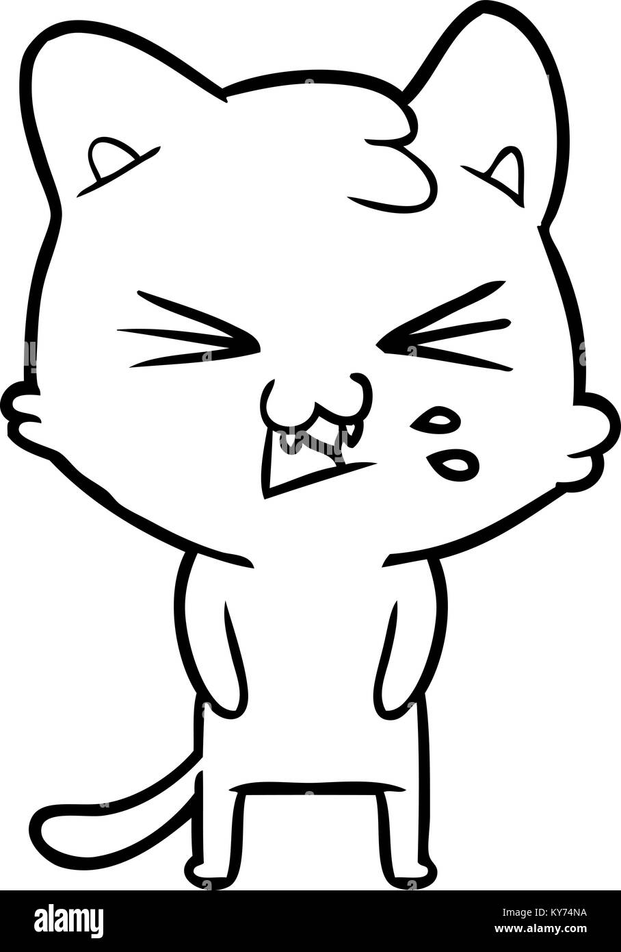 cartoon cat hissing Stock Vector Image & Art - Alamy
