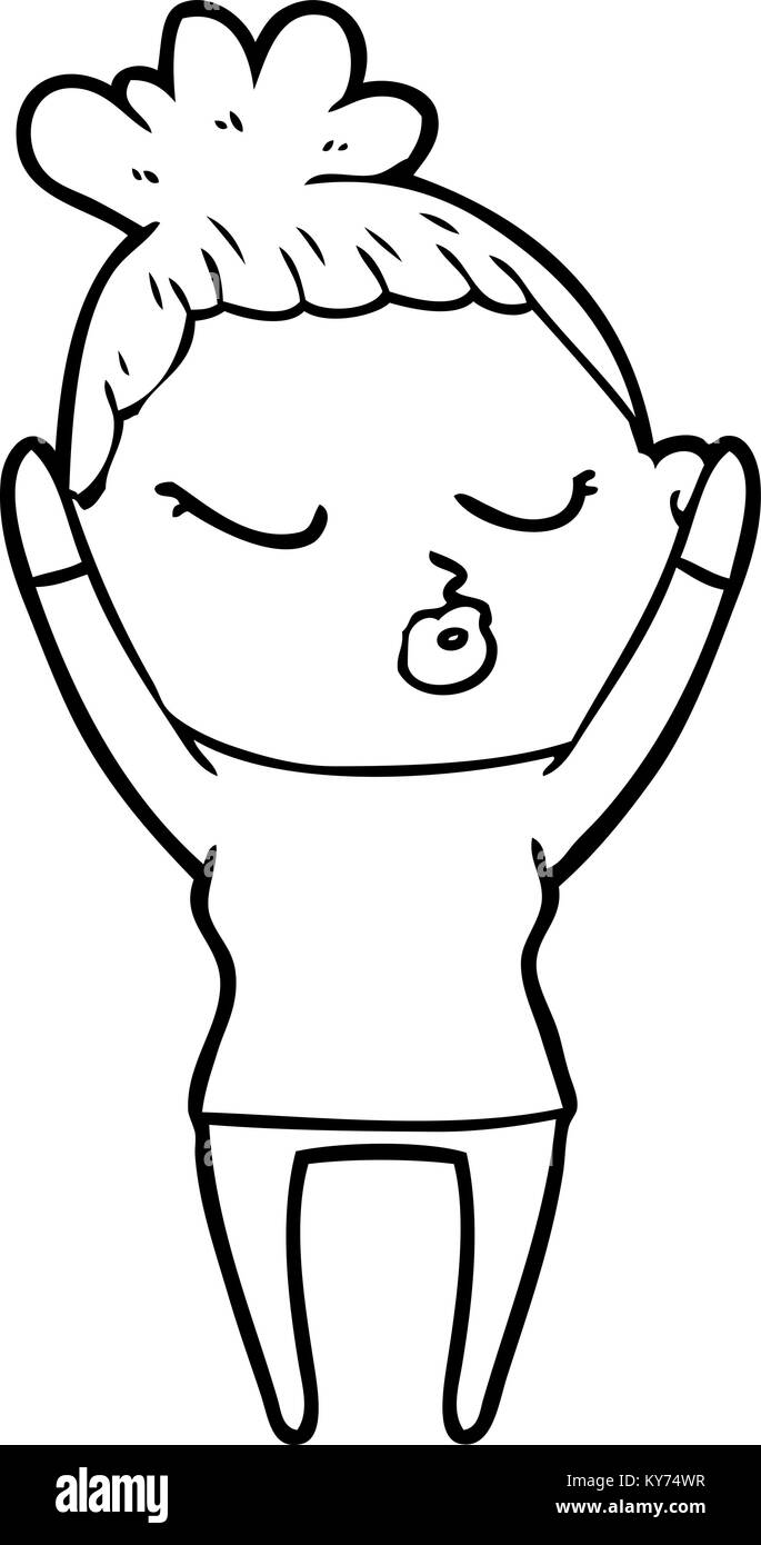 cartoon calm woman Stock Vector Image & Art - Alamy