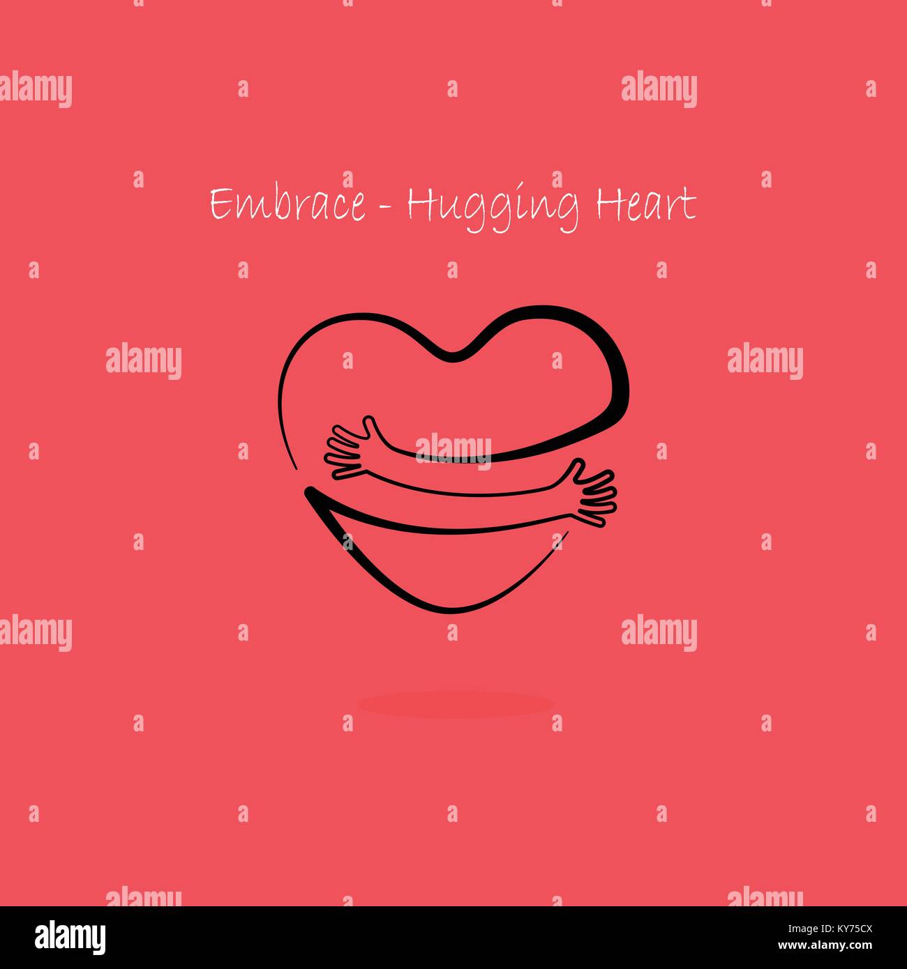 Embrace,Hugging heart symbol.Hug yourself logo.Love yourself logo.Love ...