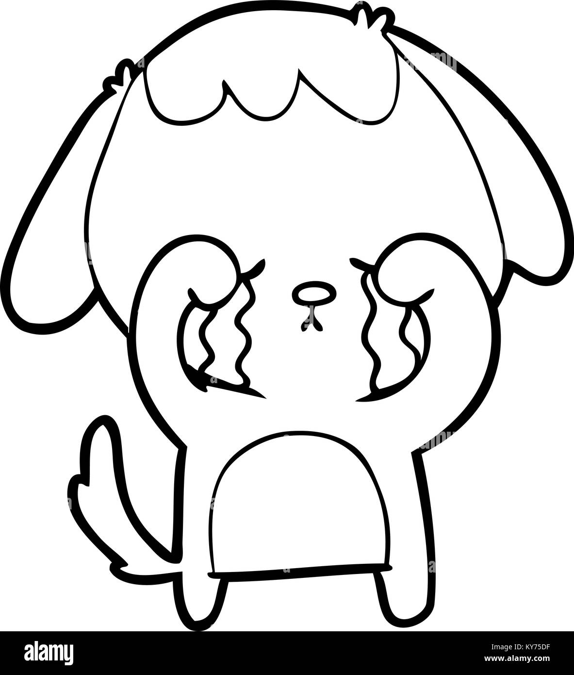 Cartoon doodle sad dog Black and White Stock Photos & Images - Alamy