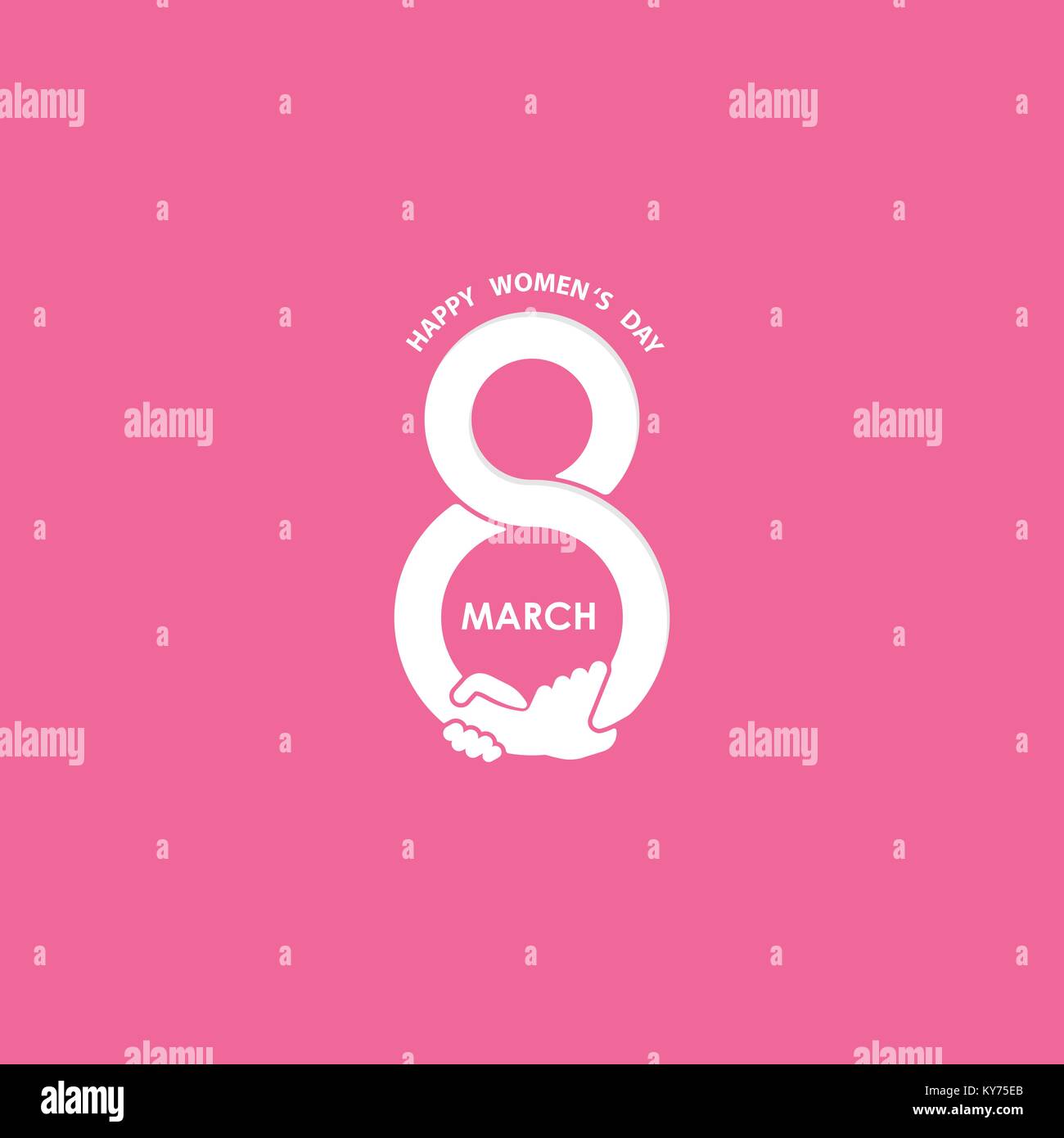 Creative 8 March logo vector design with international women's day icon ...
