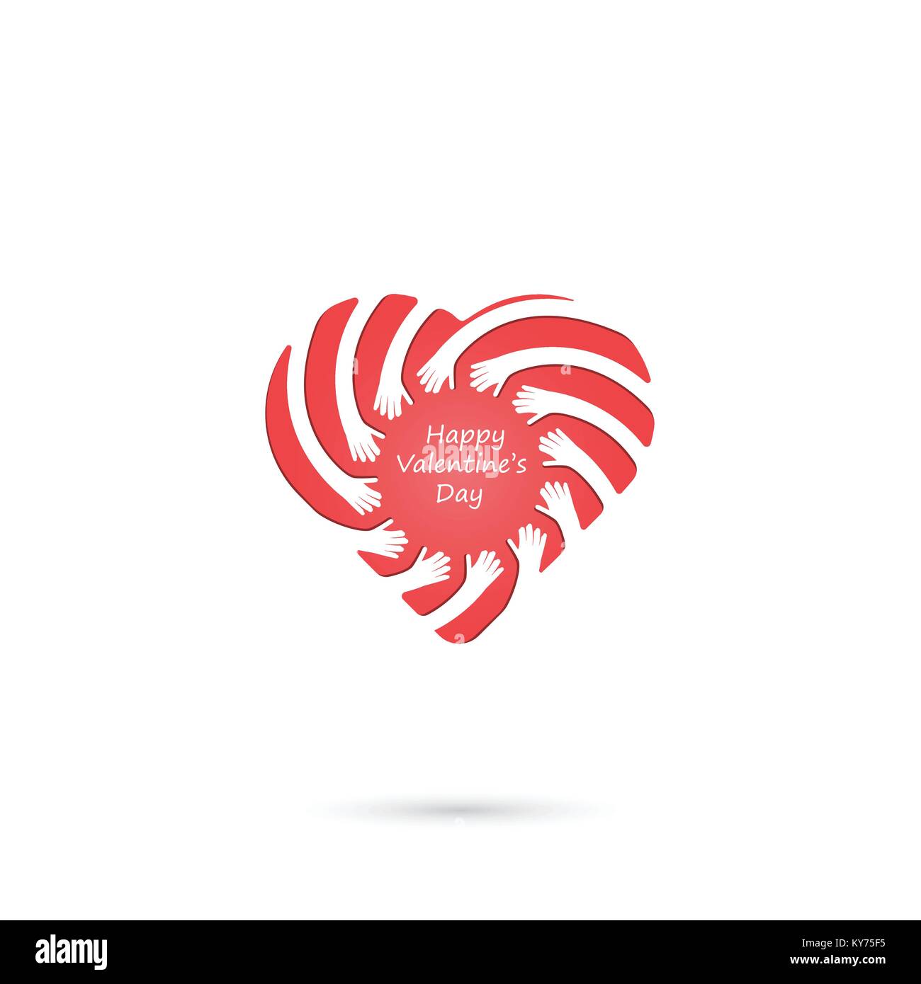 Human hand with Heart icons vector logo design template.Love sign ...