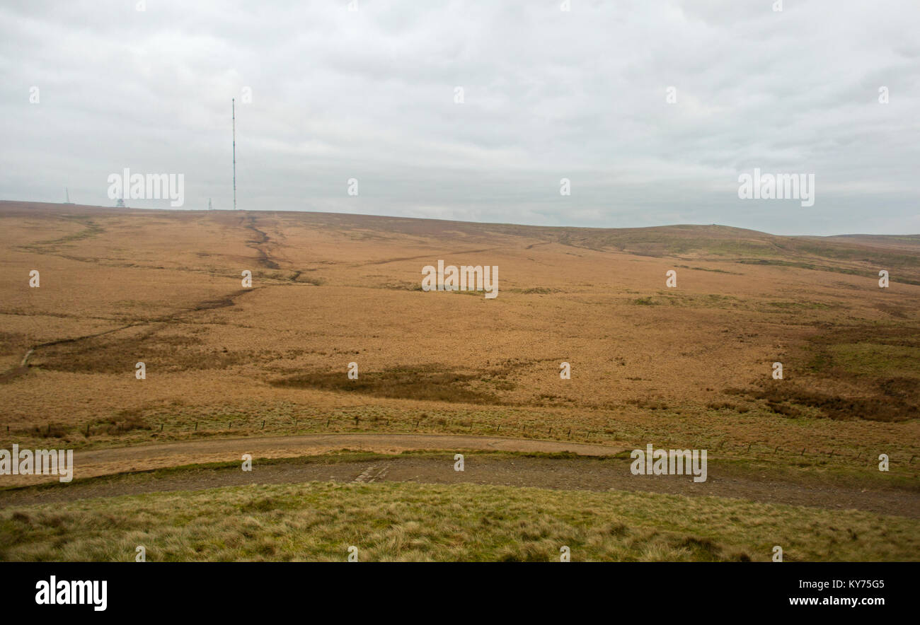 Winter Hill from Rivington Pike, West Pennine Moors, Lancahire, England ...