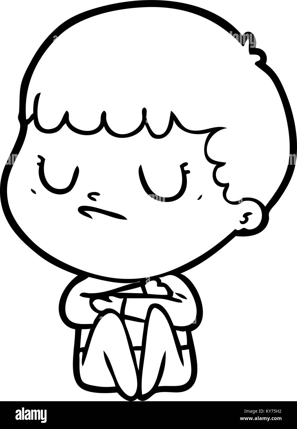 cartoon grumpy boy Stock Vector Image & Art - Alamy