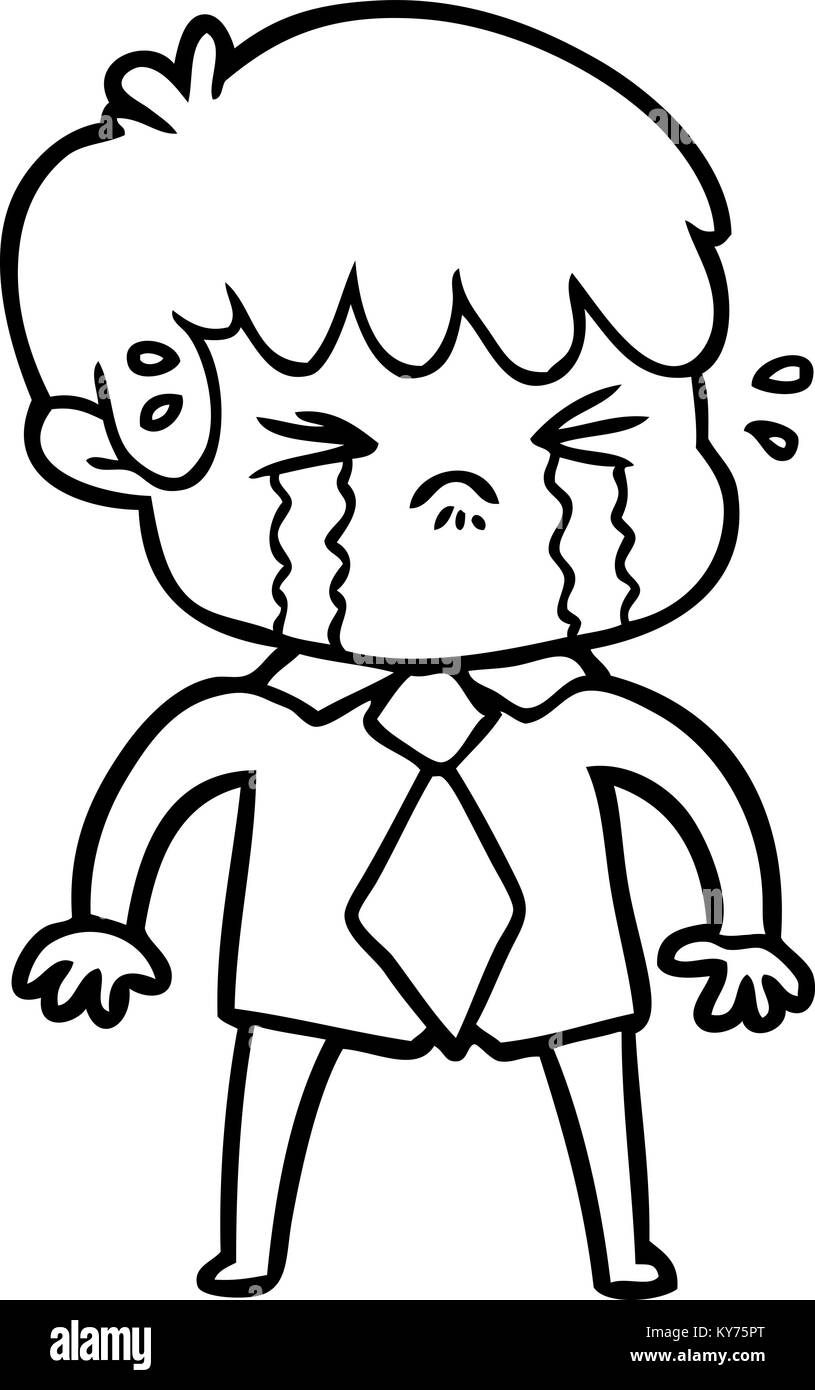 Crying Boy Drawing