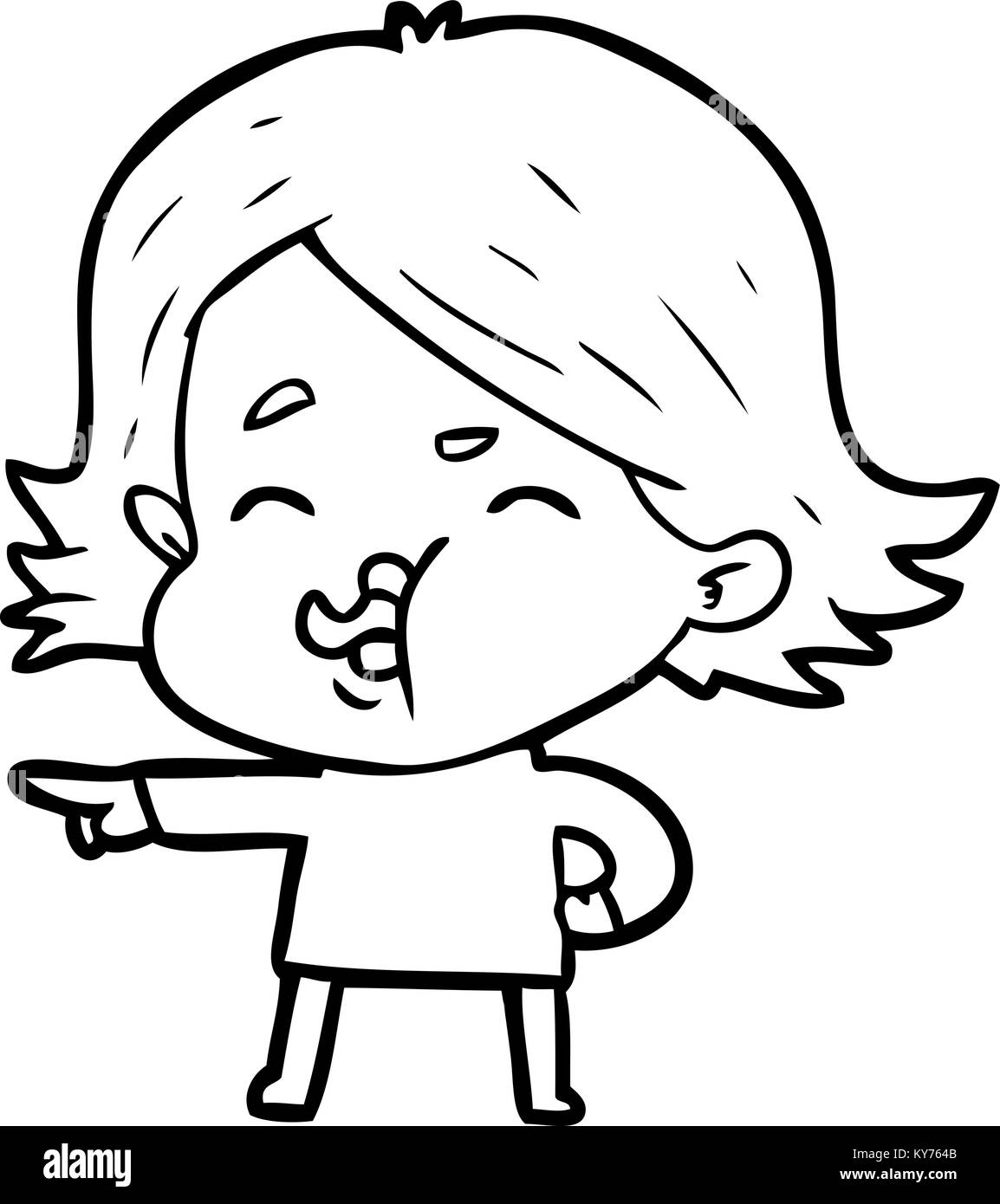 cartoon girl pulling face Stock Vector Image & Art - Alamy