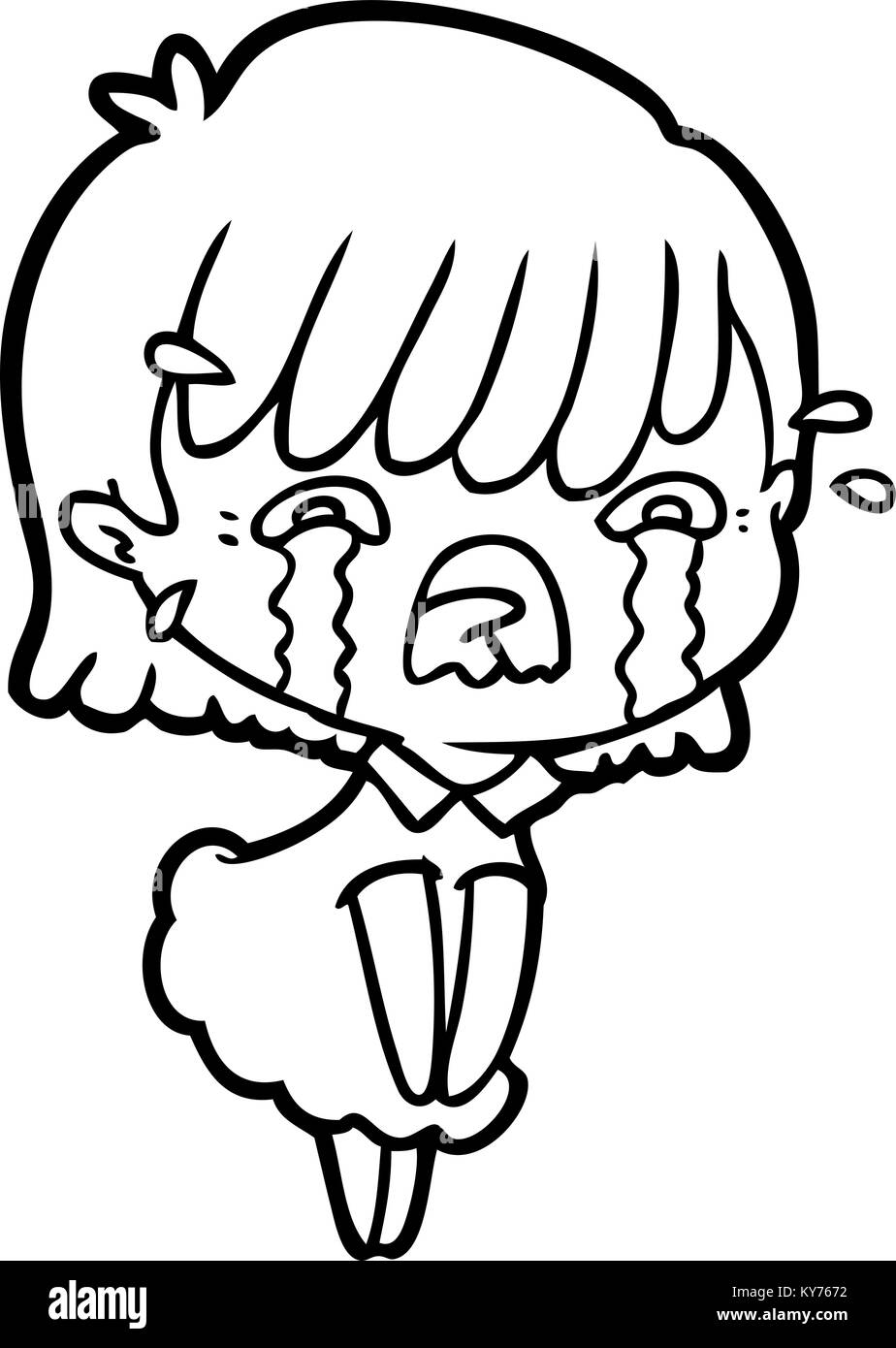 cartoon girl crying Stock Vector Image & Art - Alamy