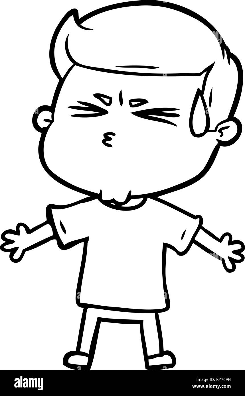 cartoon man sweating Stock Vector Image & Art - Alamy