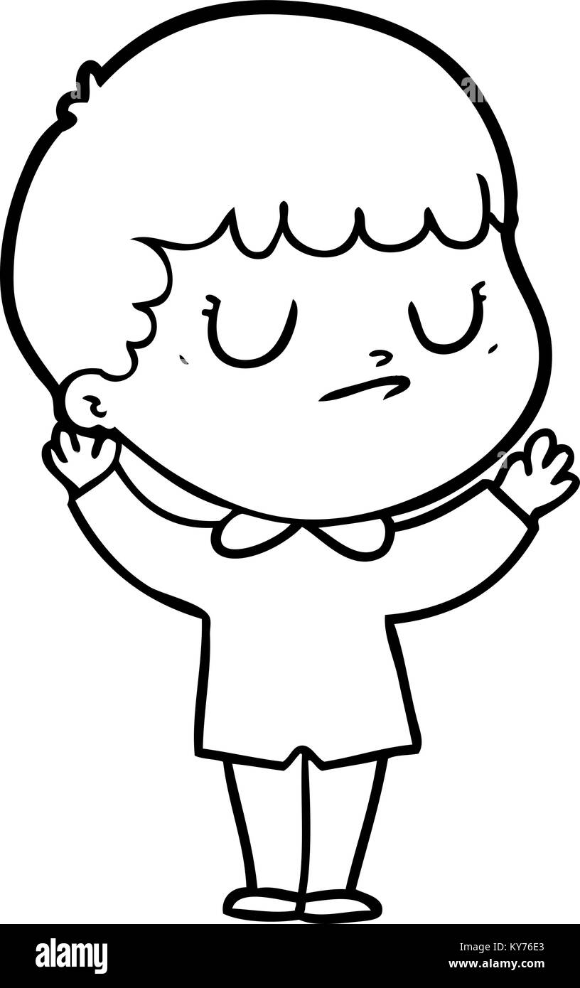 cartoon grumpy boy Stock Vector Image & Art - Alamy