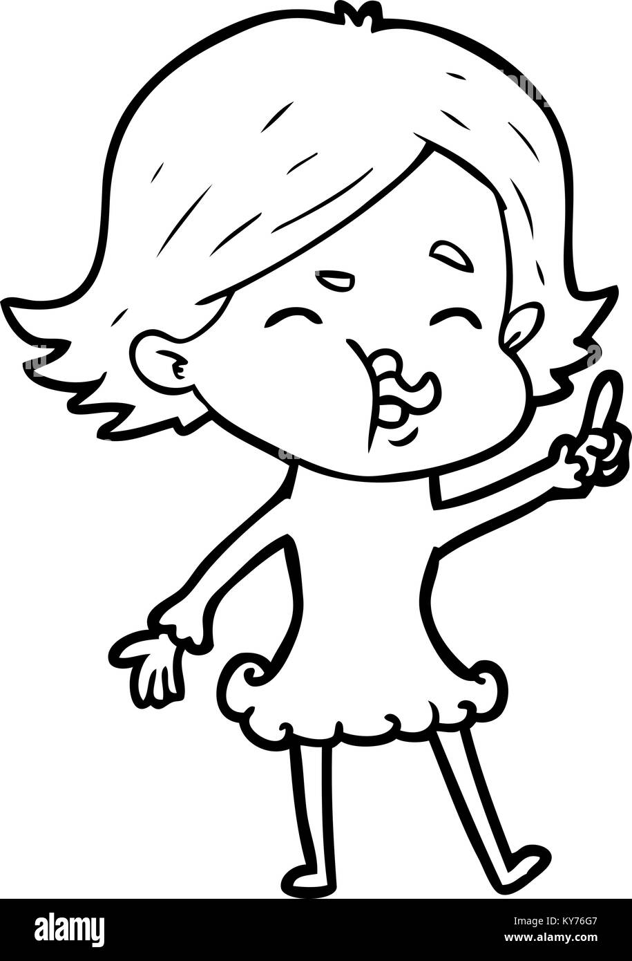 cartoon girl pulling face Stock Vector Image & Art - Alamy