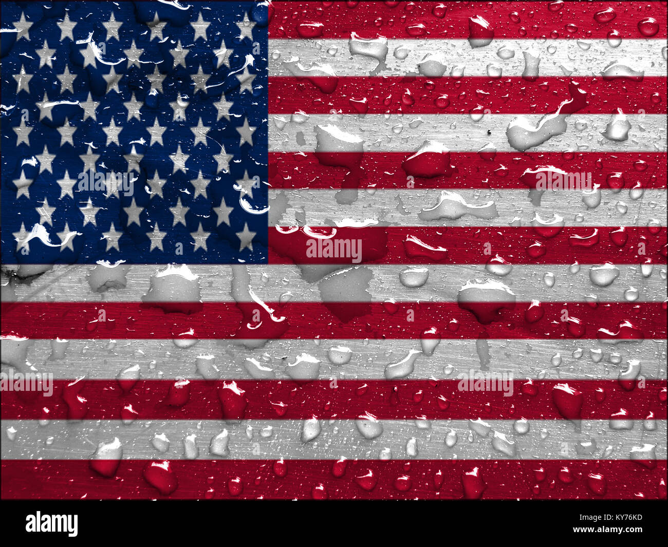flag of USA with rain drops Stock Photo - Alamy