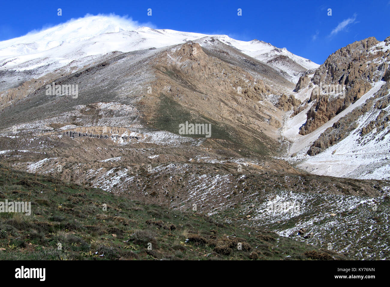 Top of Damavand volcano in Iran Stock Photo - Alamy
