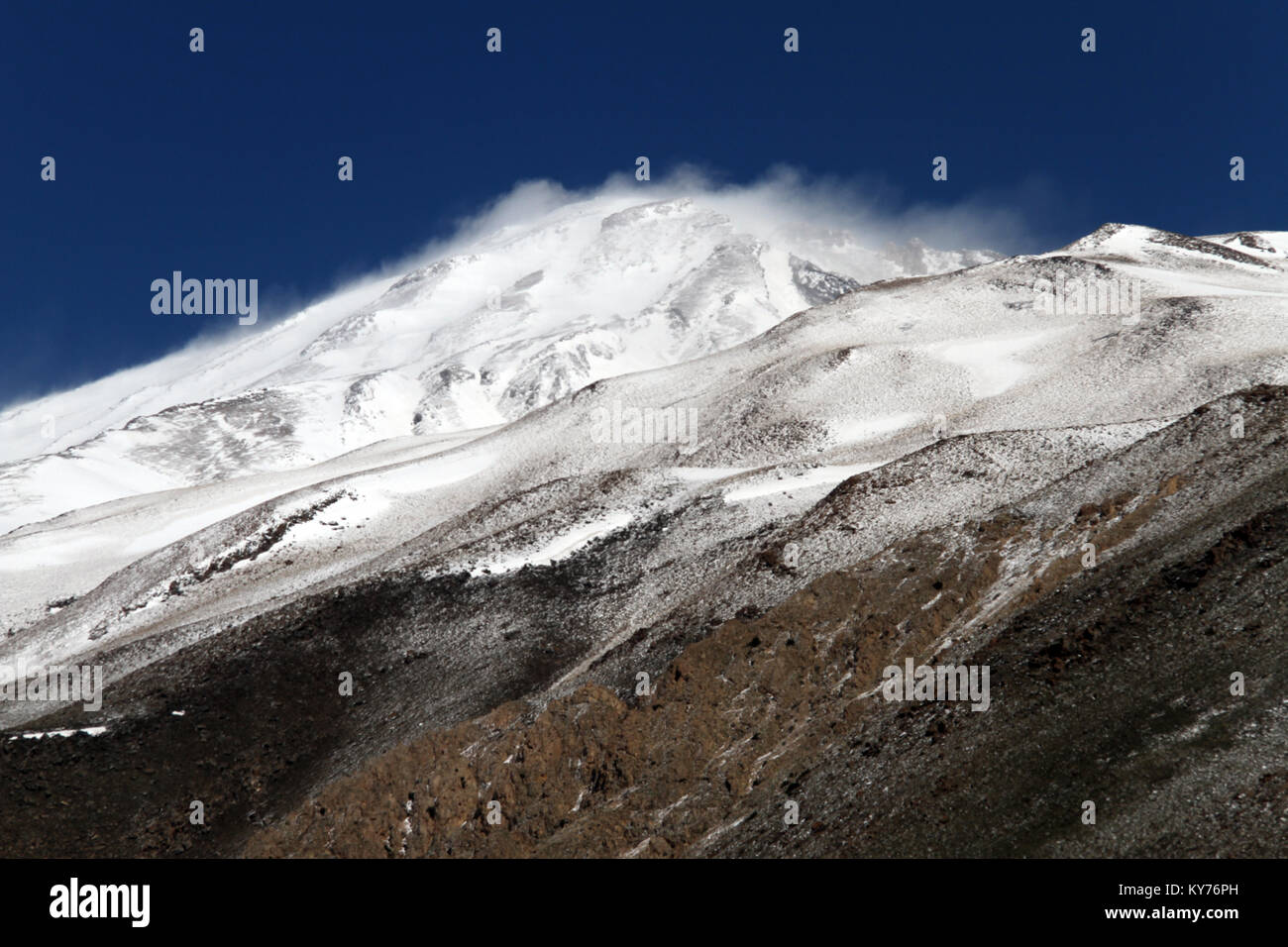 Top of volcano Damavand in Iran Stock Photo - Alamy
